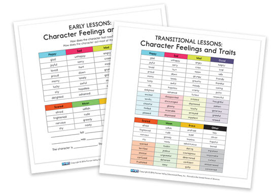 Character Feelings and Traits Cards - set of 6 – Pioneer Valley Books